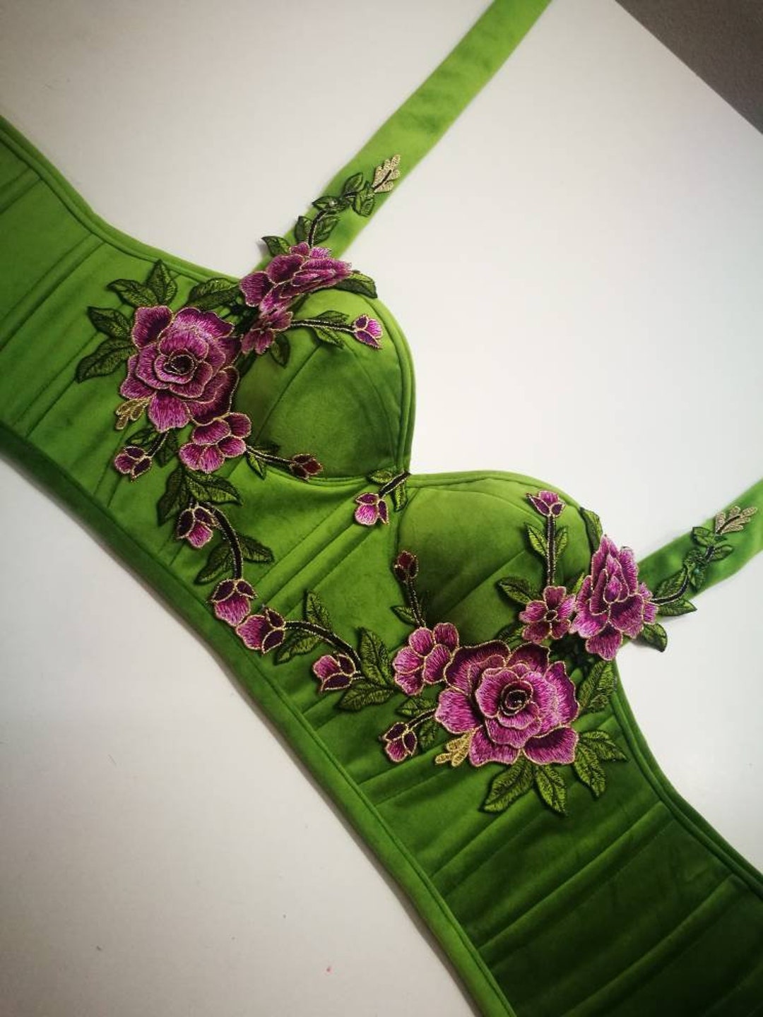 Green Velvet Bustier - Etsy