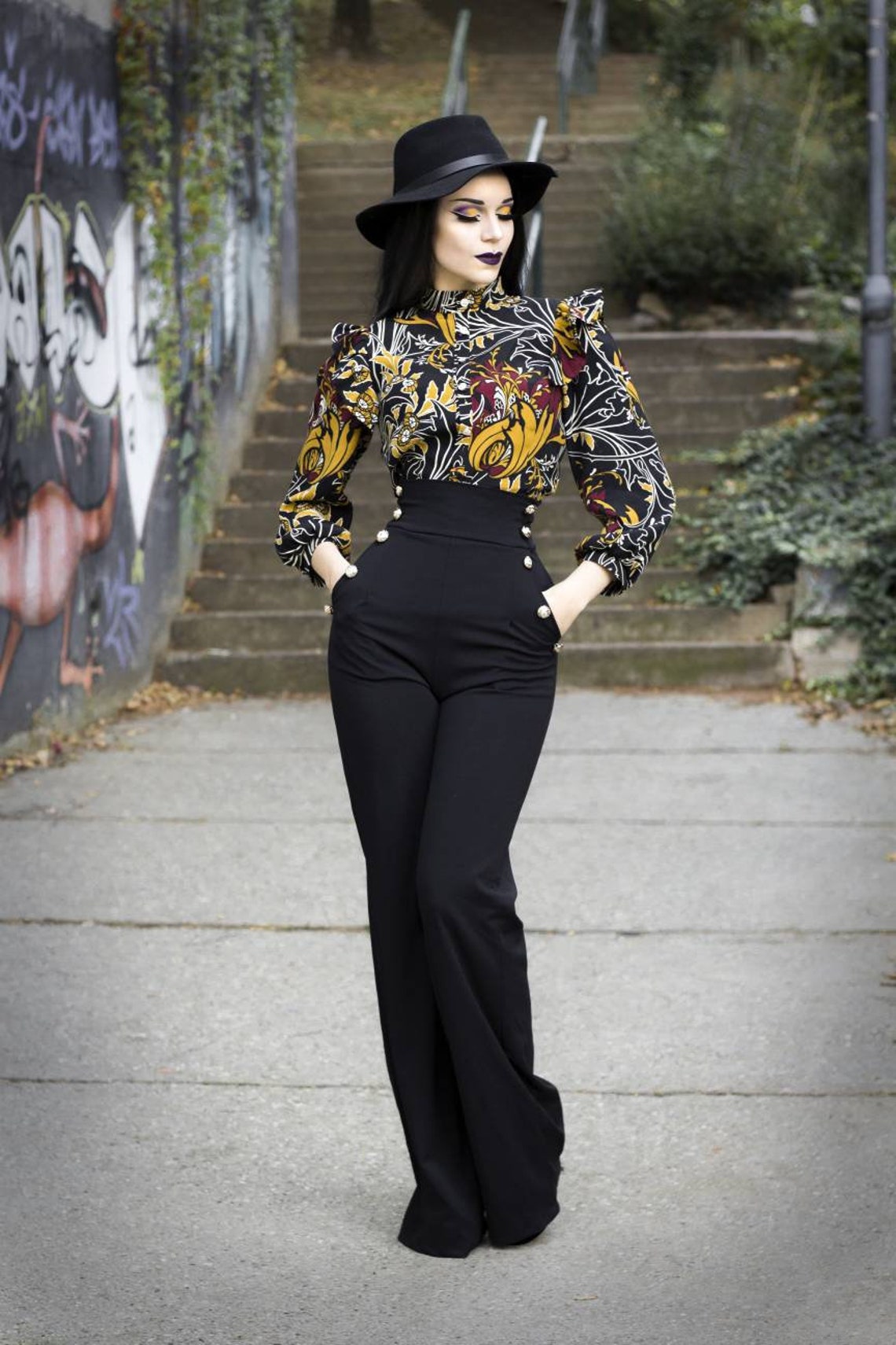 Mustard Yellow Blouse With Ruffles - Etsy