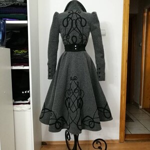 Victorian Era Inspired Wool Coat With Embroidery - Etsy