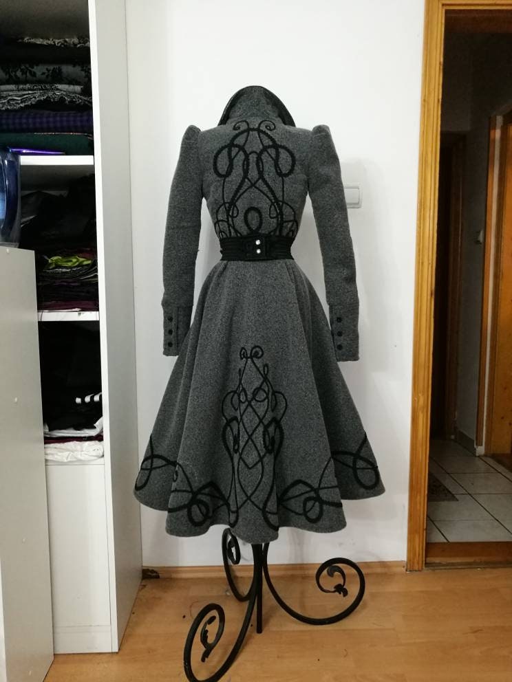 Victorian Era Inspired Wool Coat With Embroidery - Etsy