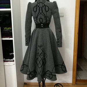 Victorian Era Inspired Wool Coat With Embroidery - Etsy