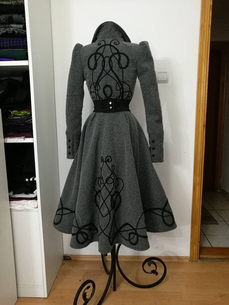 Victorian Era Inspired Wool Coat With Embroidery - Etsy