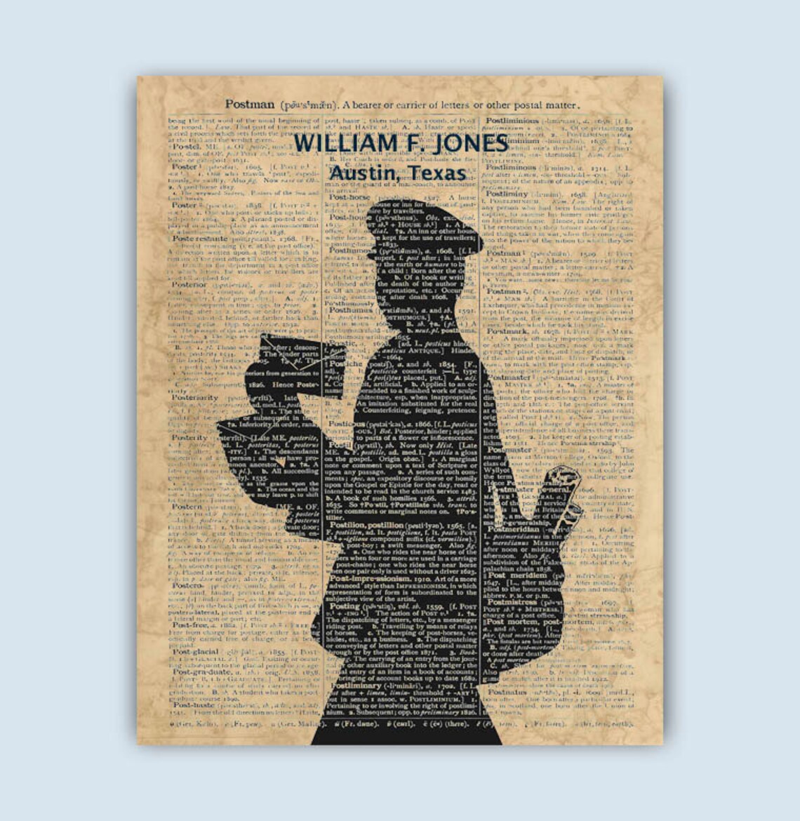 Personalized Mailman Print, Postman Retirement Gift, Postal Worker Gift ...