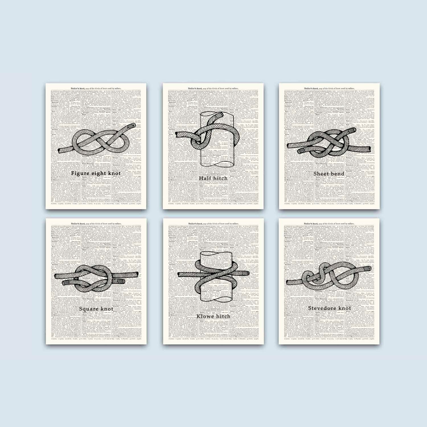 Nautical Knots, Sailing Gifts, Coastal Wall Art, Sailors Knots ...