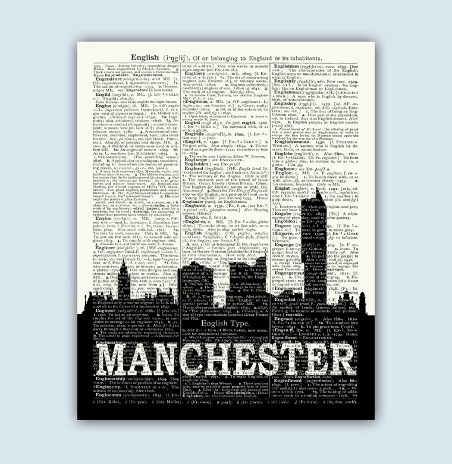 Manchester Art Manchester Cityscape Manchester Decor | Etsy