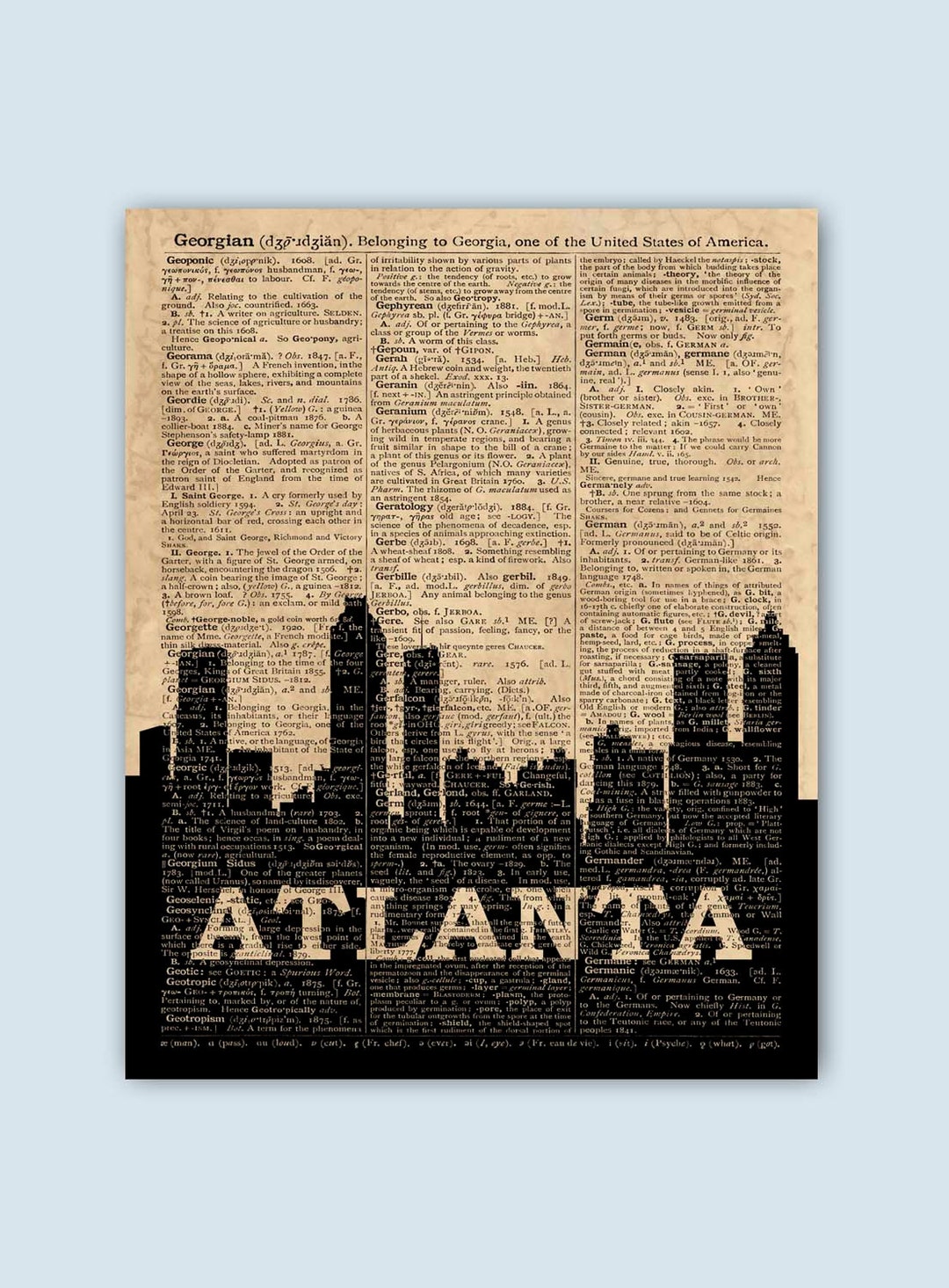 Atlanta Skyline Atlanta Poster Atlanta Decor Atlanta Print - Etsy