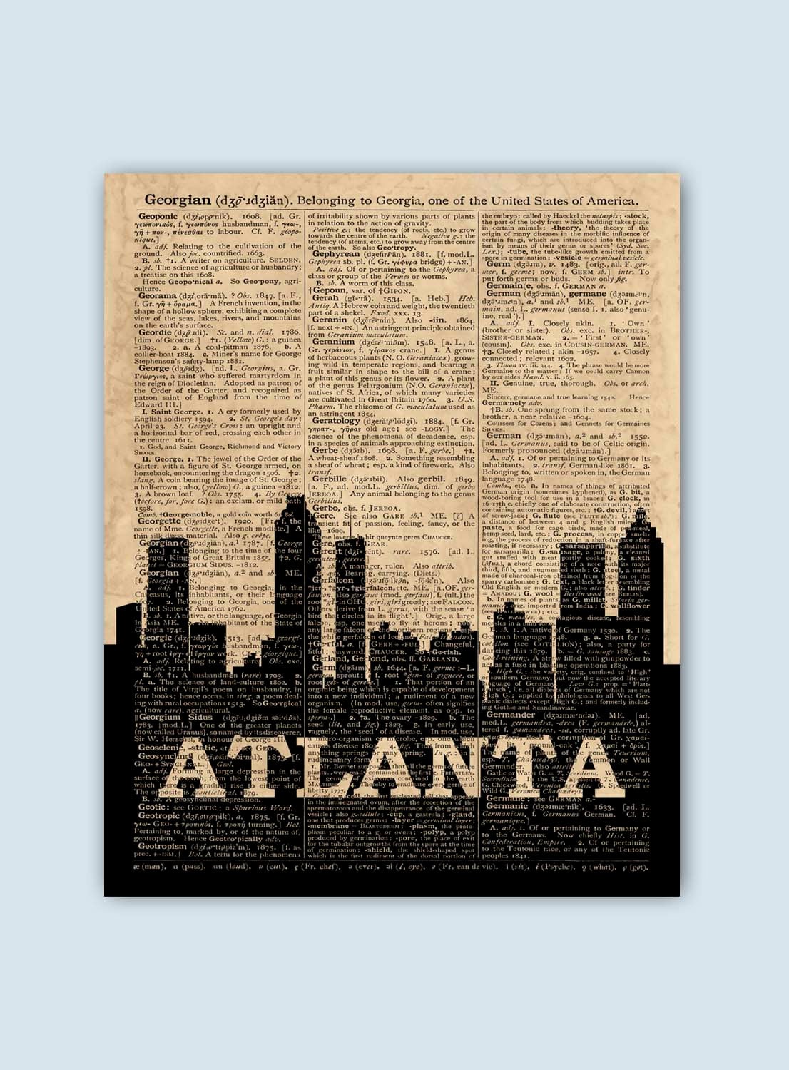 Atlanta Skyline Atlanta Poster Atlanta Decor Atlanta Print - Etsy