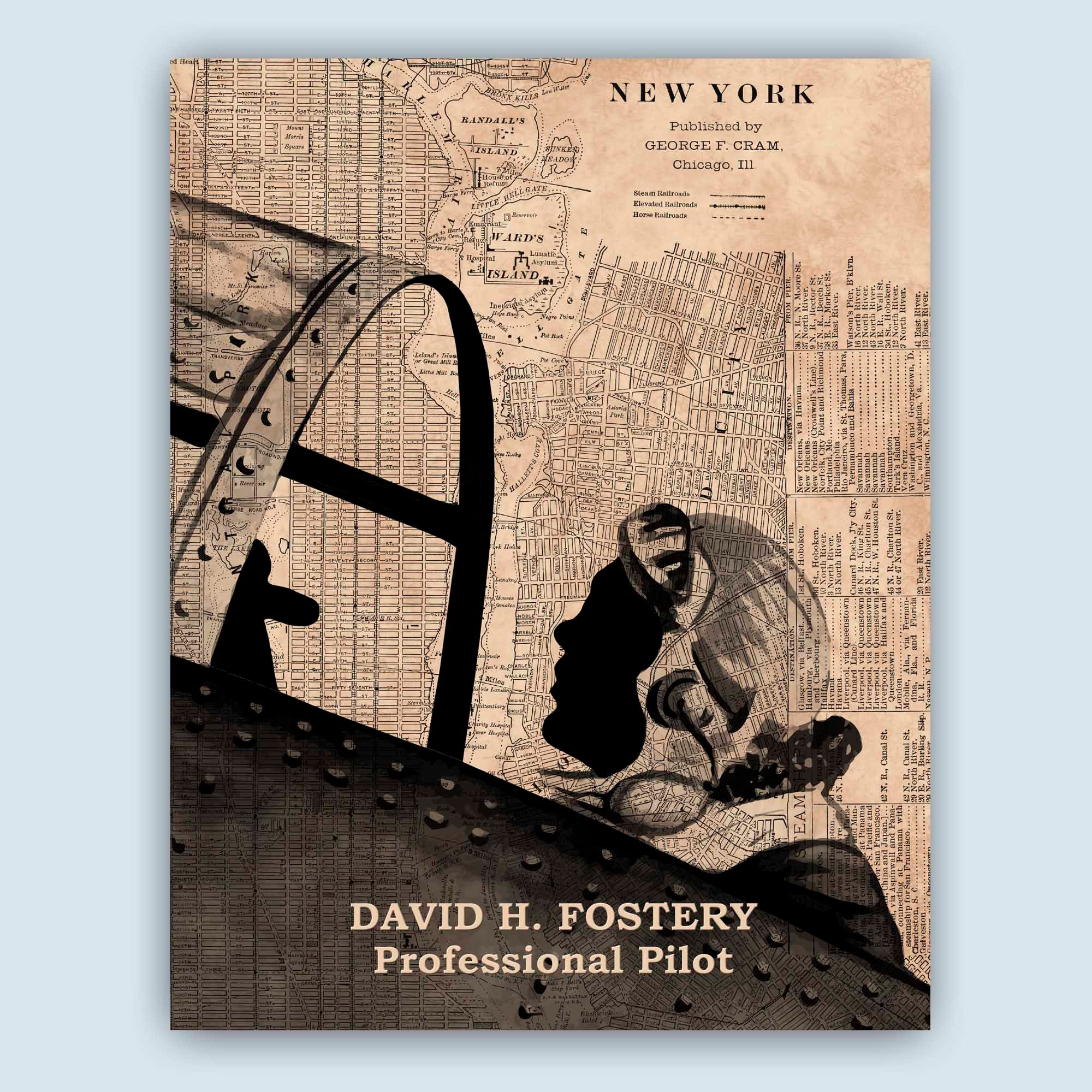 Personalized Pilot Poster, Aviation Patents, Vintage Map Art - Etsy