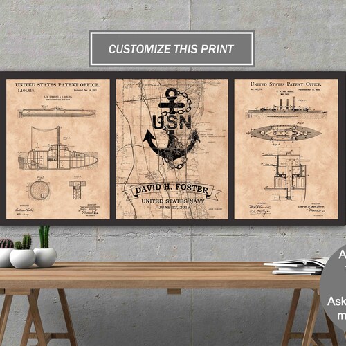 Personalized US Navy Poster Great Lakes Naval Navy Boot - Etsy