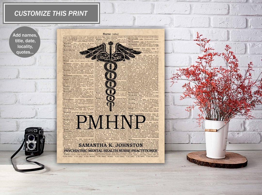 Personalized PMHNP Graduation Gift, Dictionary Art Print - Etsy