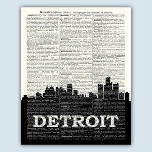 Detroit Skyline, Detroit Poster, Detroit Michigan Art, Detroit Decor ...