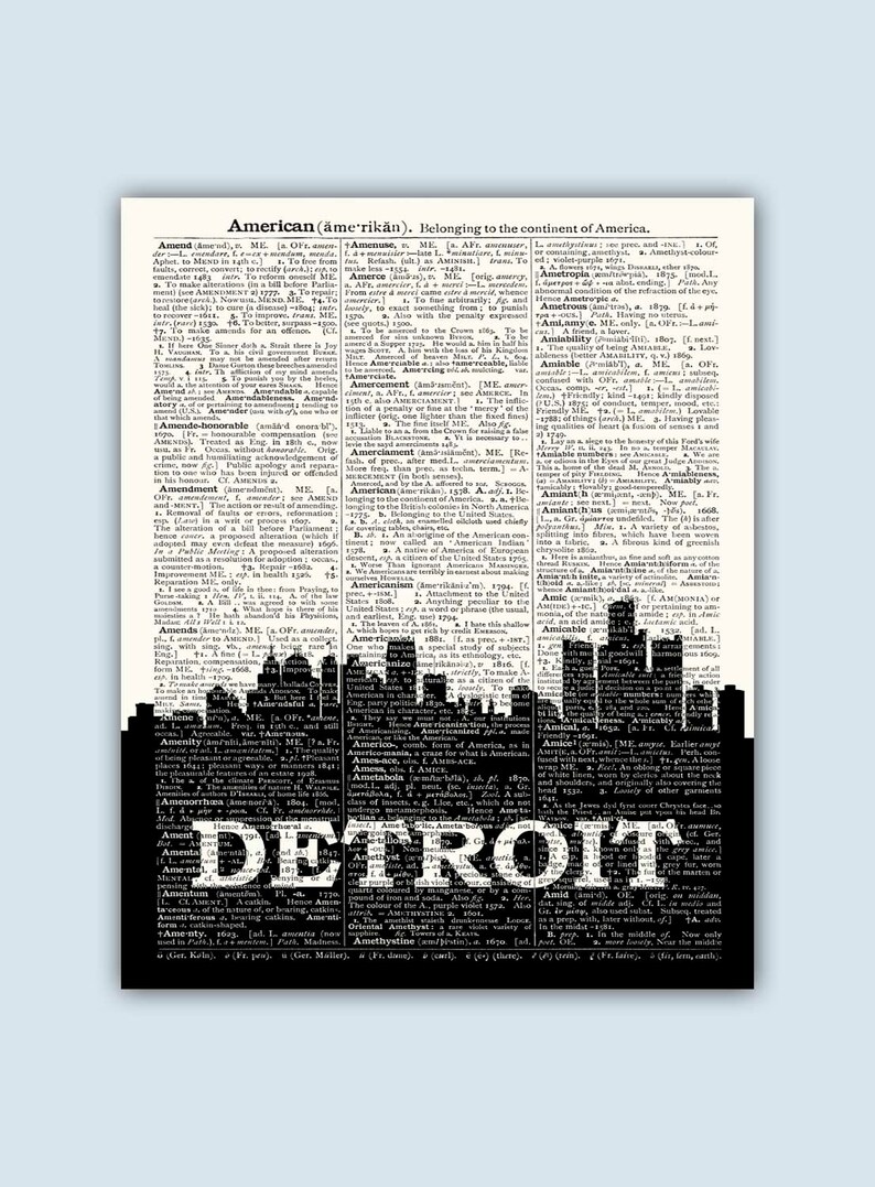 Detroit Skyline Detroit Poster Detroit Michigan Art Detroit - Etsy