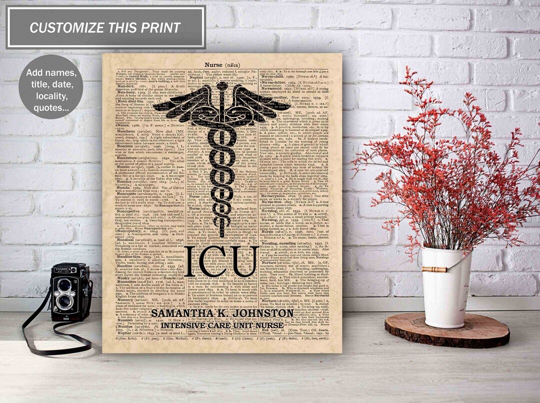 Intensive Care Unit Nurse ICU Personalized Poster, ICU Graduation Gift ...