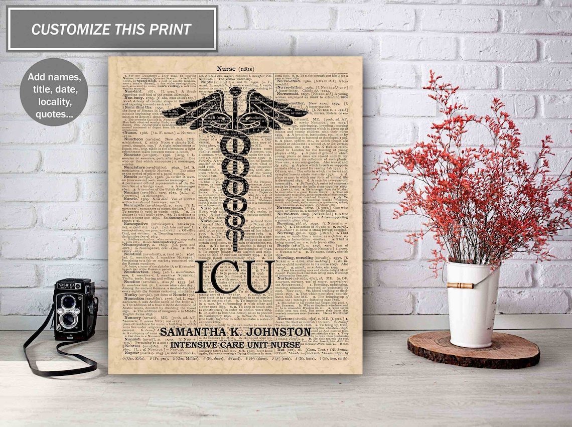 Intensive Care Unit Nurse ICU Personalized Poster ICU | Etsy