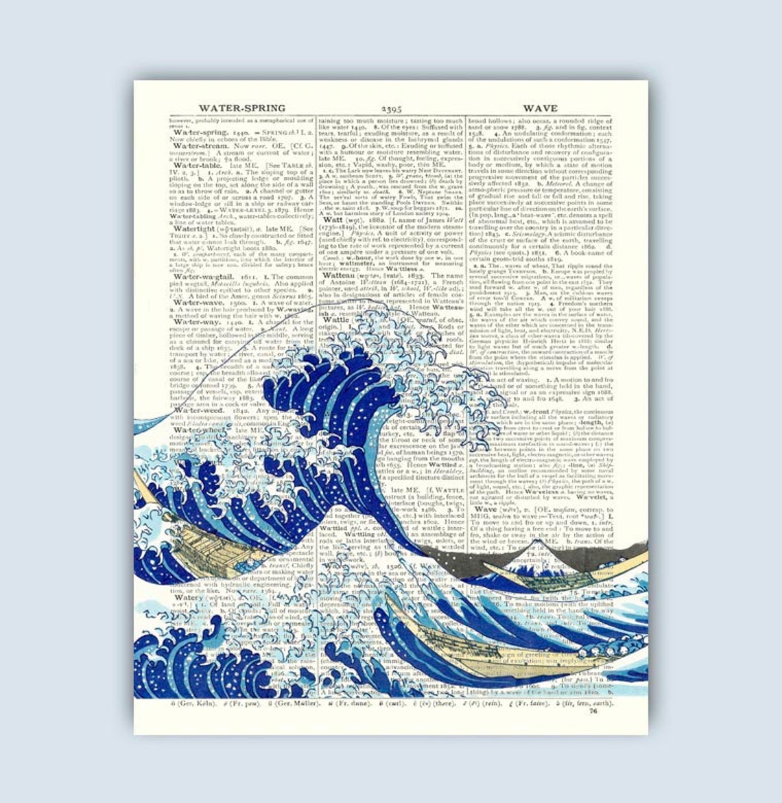 The Great Wave Wave Print Hokusai Art Tsunami Wave Beach Cottage