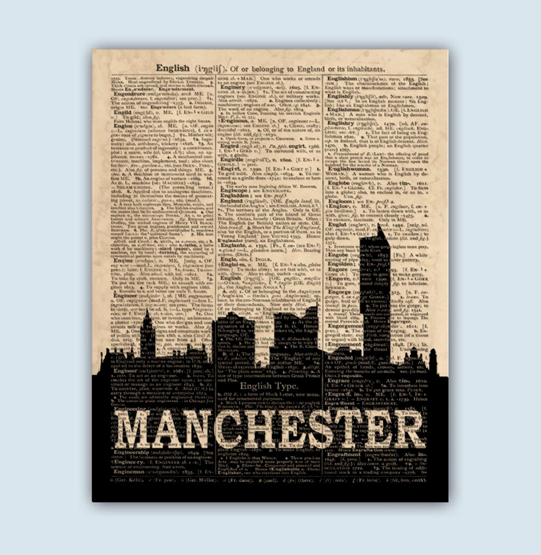 Manchester Art, Manchester Cityscape, Manchester Decor, Manchester ...