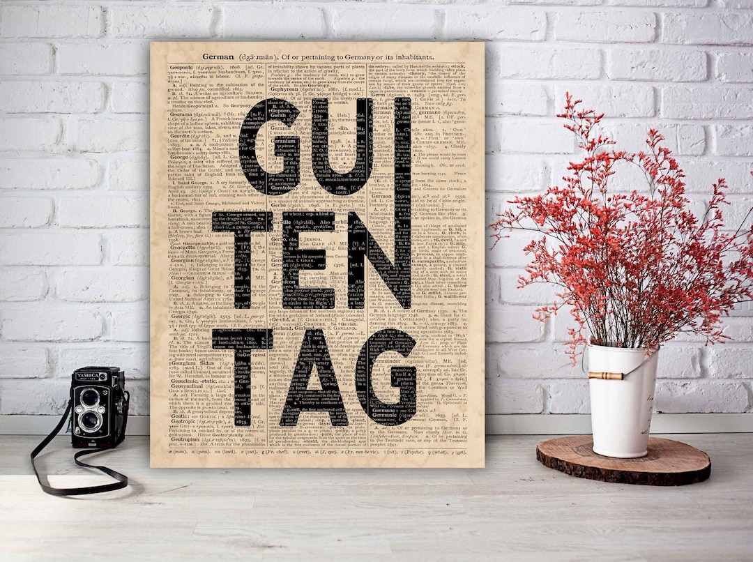Guten Tag Print, German Greeting, Gift for German, German Home Decor - Etsy