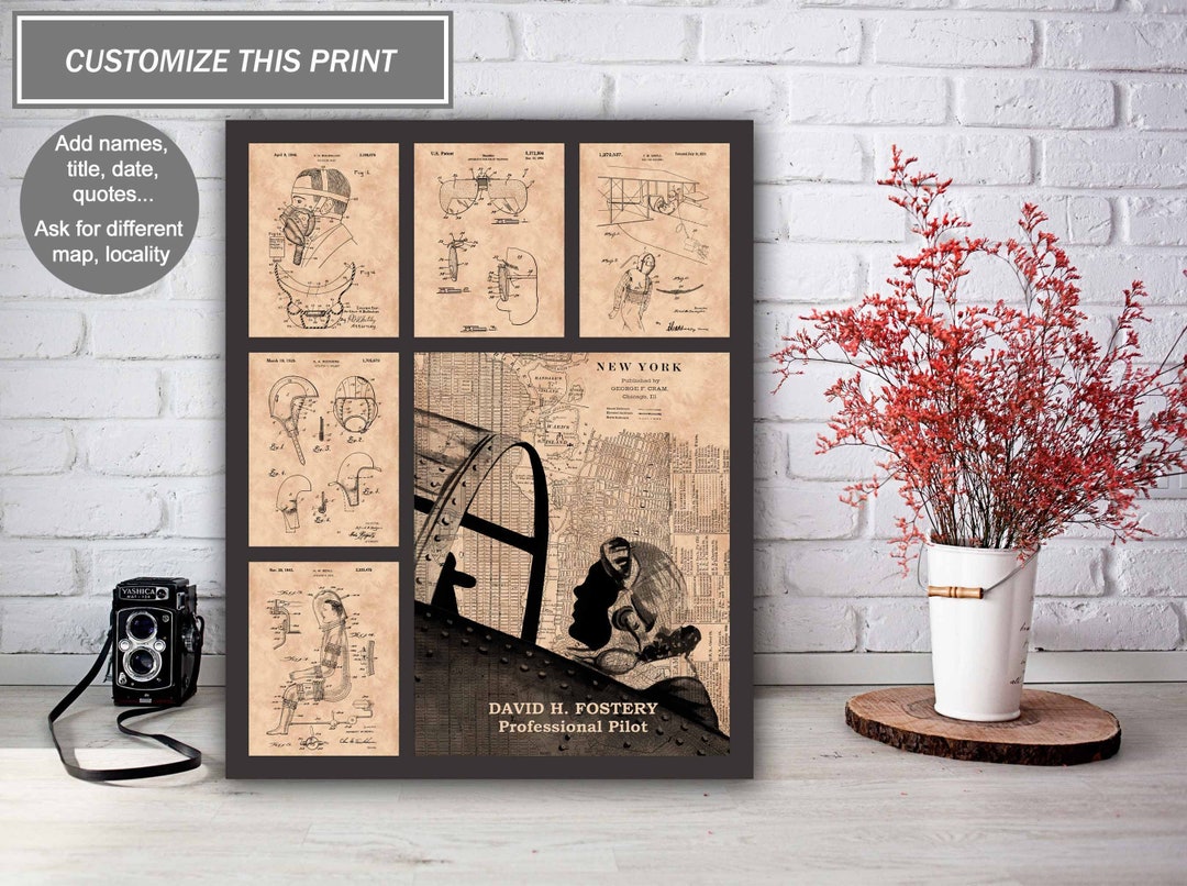 Personalized Pilot Poster, Gift for Pilot, Gift for Aviators - Etsy