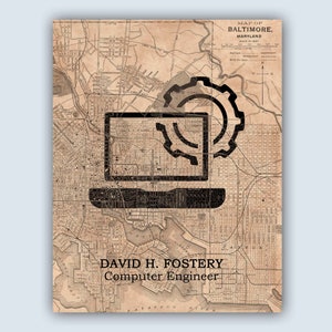 Computer Engineering Gift, Computer Engineer Custom Graduation Print ...