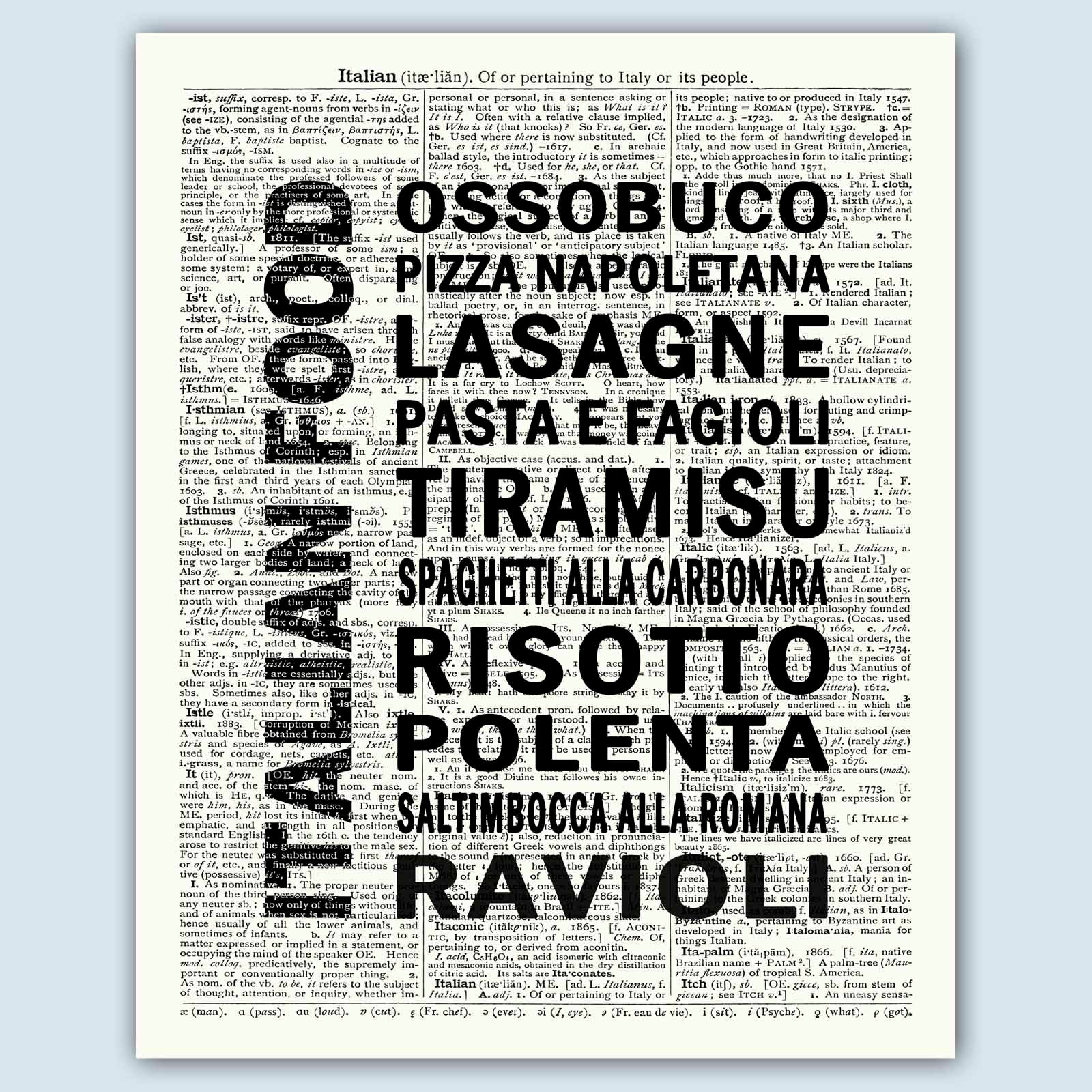 Italian Food Print Italian Kitchen Art Italian Gifts Italy | Etsy