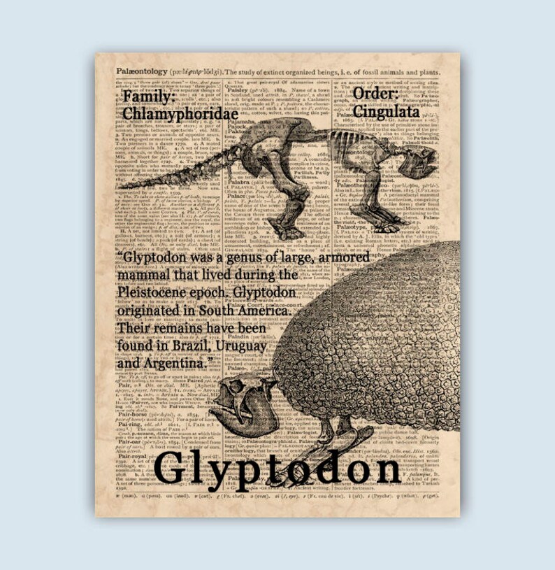 Glyptodon Print Prehistoric Art Children Poster Extinct - Etsy