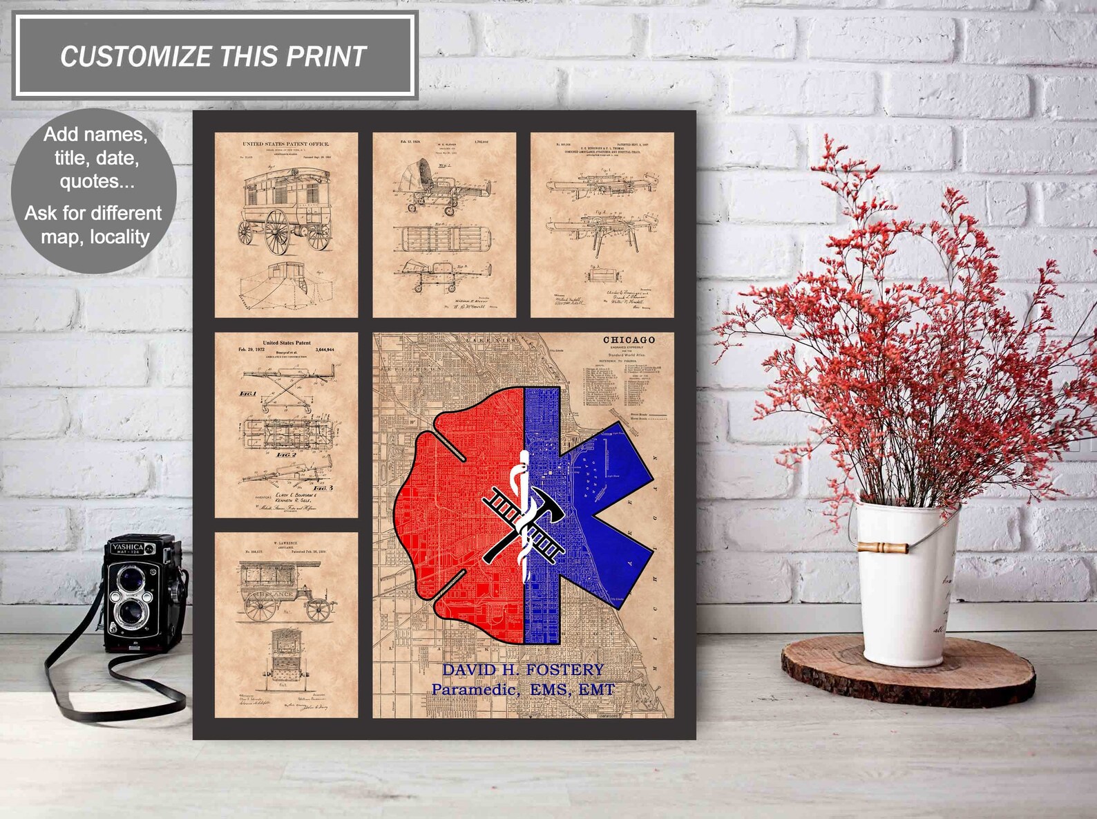 Paramedic Present Custom EMT Poster Paramedic Grad Gift | Etsy