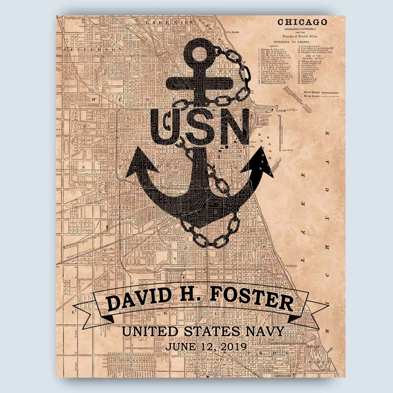 Personalized US Navy Poster Great Lakes Naval Navy Boot | Etsy