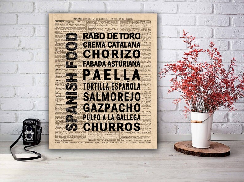 Spanish Food Print Spanish Kitchen Art Spanish Gifts Spain - Etsy