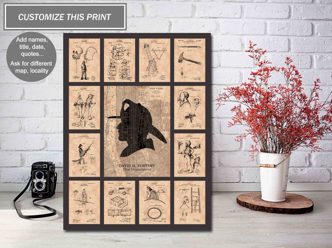 Custom Fireman Gift, Firefighter Poster, Fire House Decor, Fireman ...