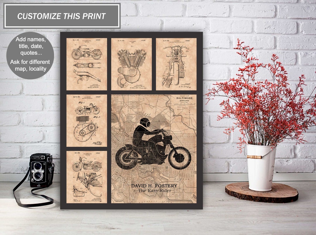 Custom Motorcycle Rider Poster Rider Gifts Motorbike Wall - Etsy