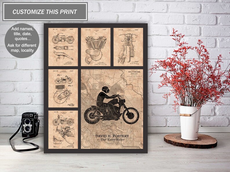 Custom Motorcycle Rider Poster Rider Gifts Motorbike Wall | Etsy