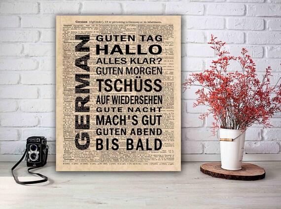 German Greetings Print Gift for German Germany Wall Art | Etsy