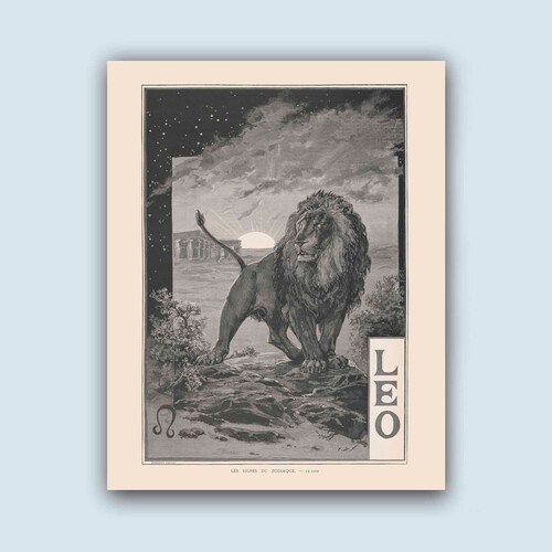 Leo Zodiac French Print Horoscope Birthday Gift for Leo - Etsy