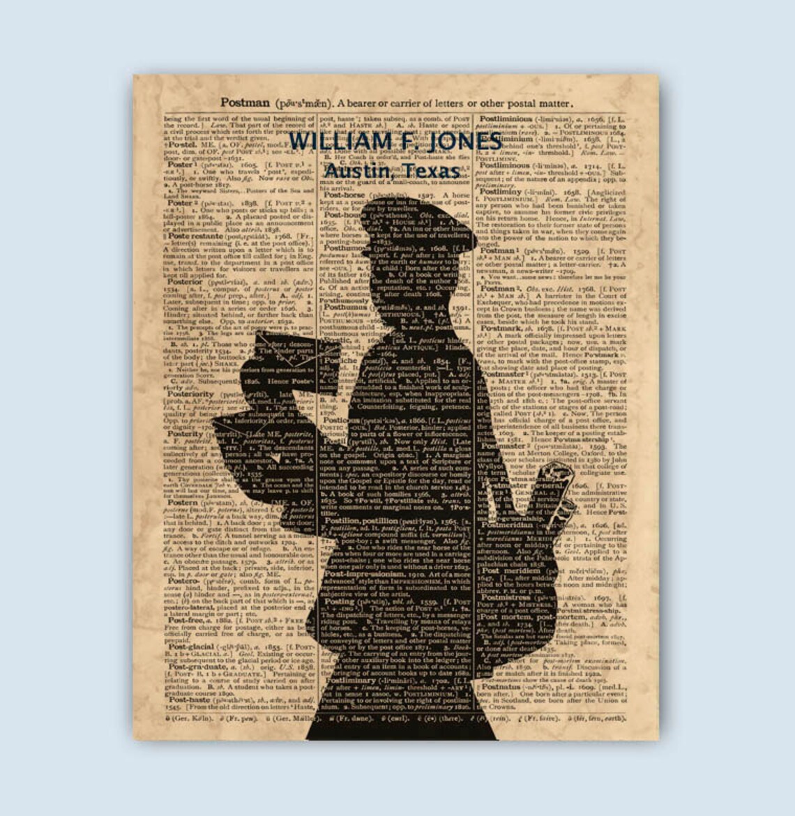 Personalized Postman Art Print, Dictionary Page, Custom Mailman Gift - Etsy