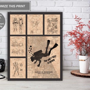 Personalized Scuba Diver Poster Scuba Diving Gift Diver Wall - Etsy