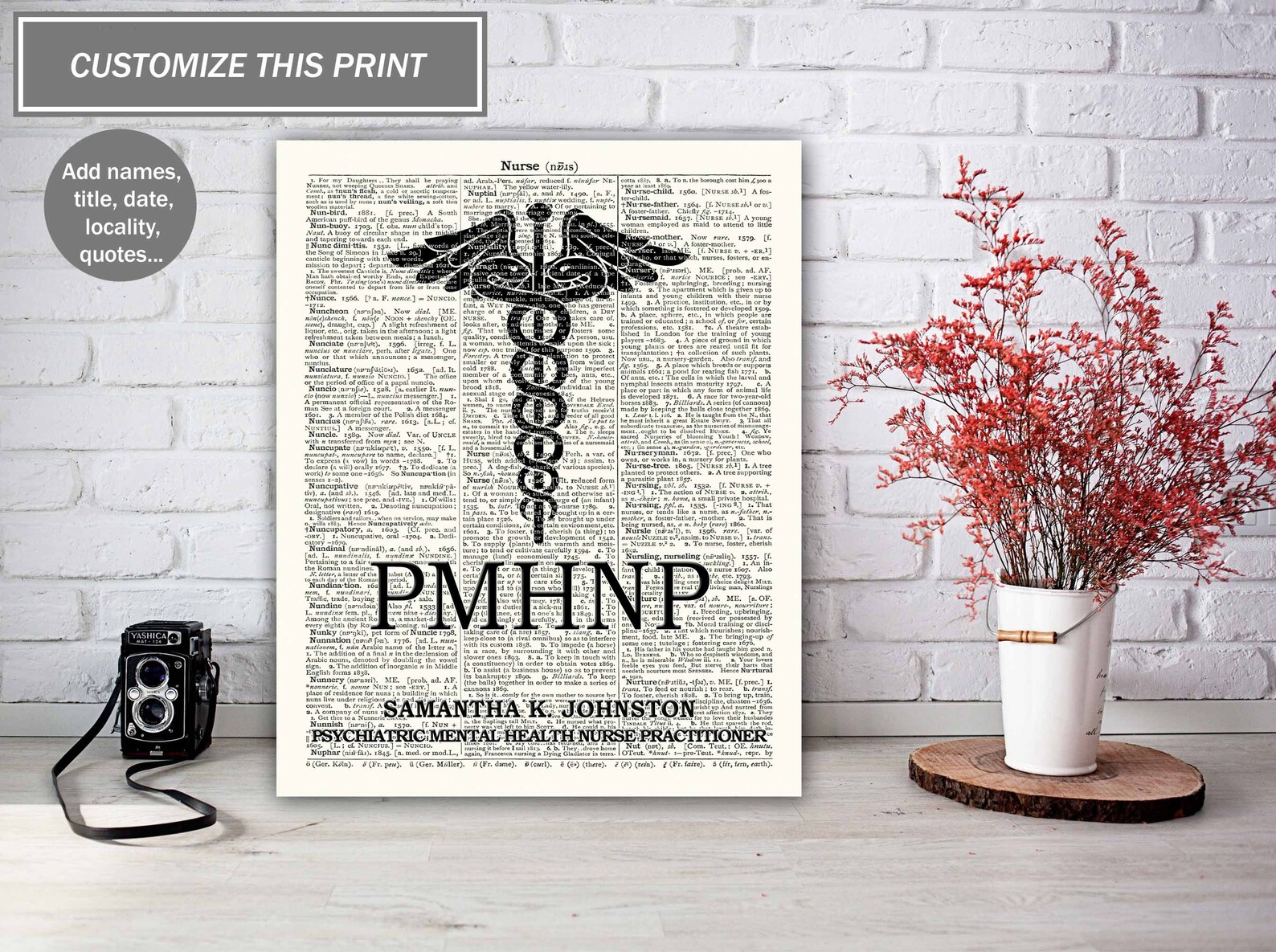 Personalized PMHNP Graduation Gift, Dictionary Art Print - Etsy