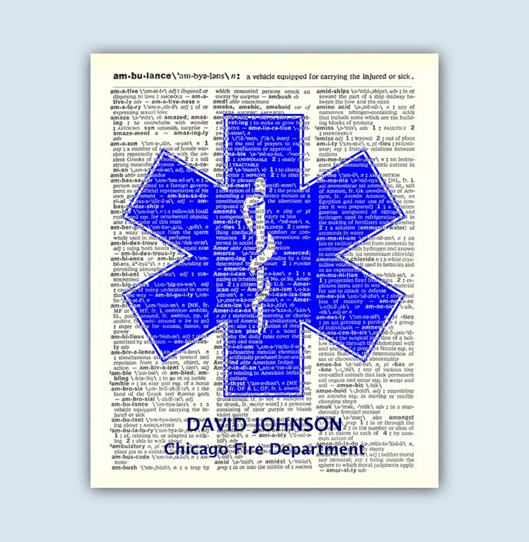 Personalized Paramedic Print, EMS Graduation Gift, Fire Department Art ...