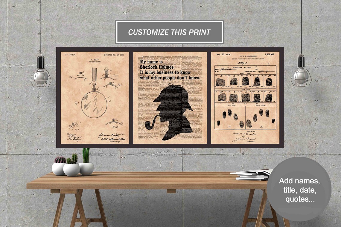 Detective Poster Sherlock Holmes Quote Detective Office - Etsy