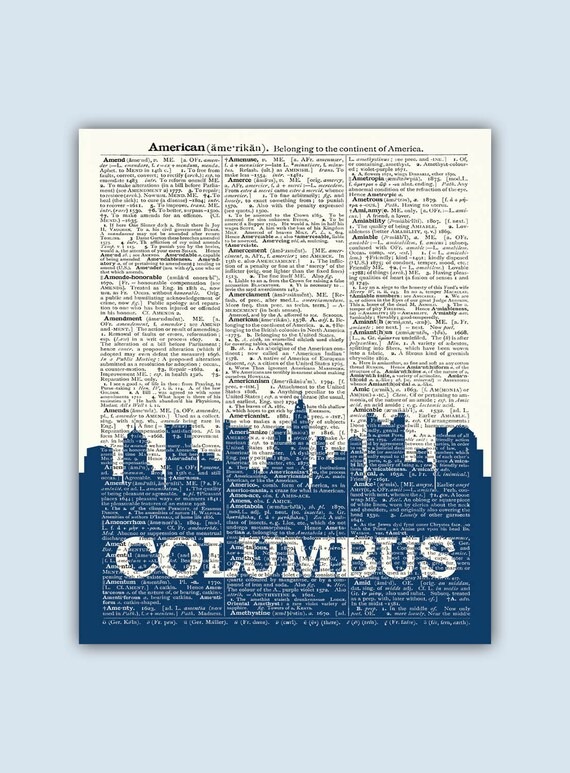 Columbus Skyline Columbus Poster Columbus Decor Columbus | Etsy