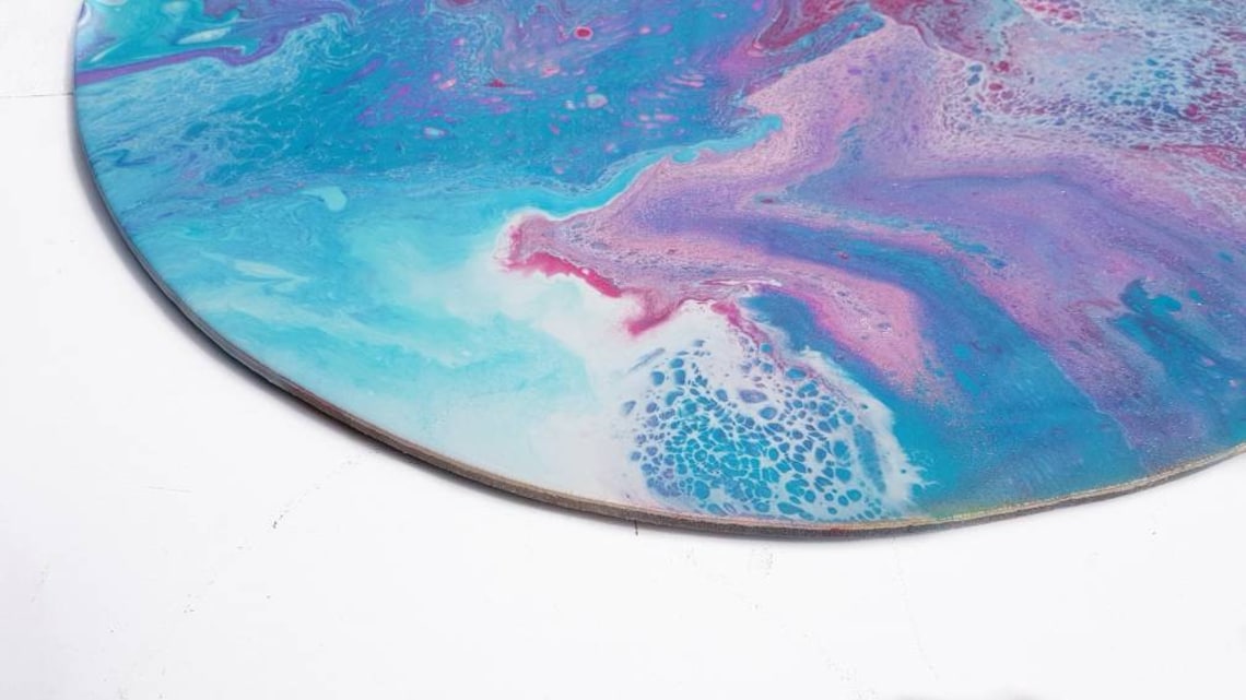 Fluid art fluid painting resin art resin painting circle | Etsy