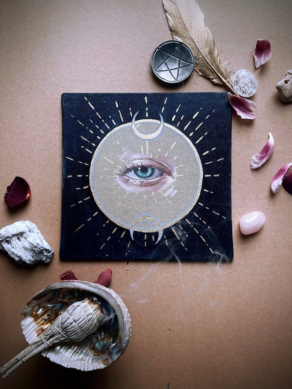Evil eye Wiccan art pagan art occult art portrait oil | Etsy