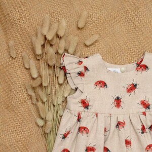 Linen Ladybird, Ladybug Flutter Sleeve Jumpsuit. 0-6 Years. - Etsy