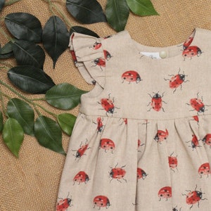 Linen Ladybird, Ladybug Flutter Sleeve Jumpsuit. 0-6 Years. - Etsy