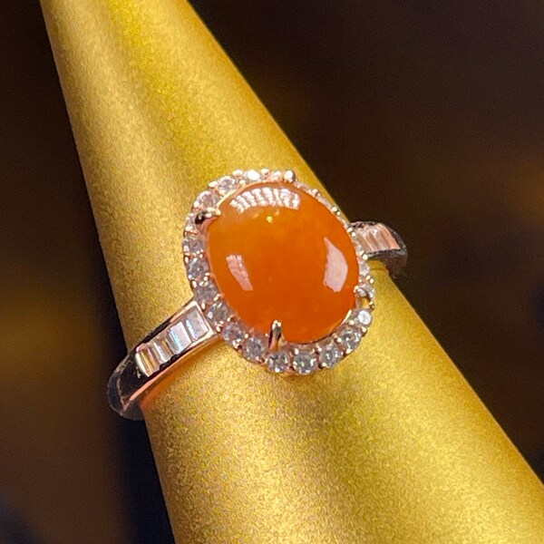 Red Jade Ring - Etsy