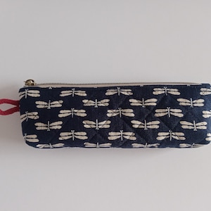 Quilted Zipper Pouch, Japanese Indigo, Pencil Case, Glasses Case - Etsy