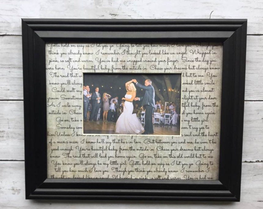Custom Lyric Frame, Song Lyric Wall Art First Dance 1st Anniversary ...