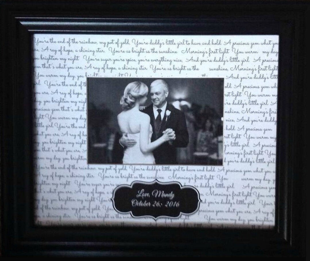 First Dance Lyrics Frame Father Daughter Dance Lyric Picture Frame ...