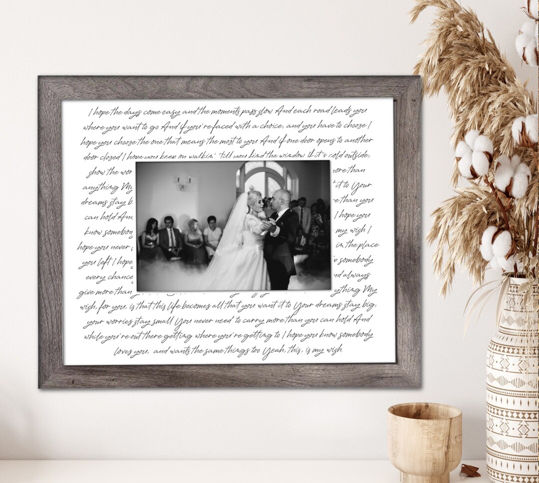 Wedding Song Lyric Frame | Anniversary Gift for Him | Custom Song ...