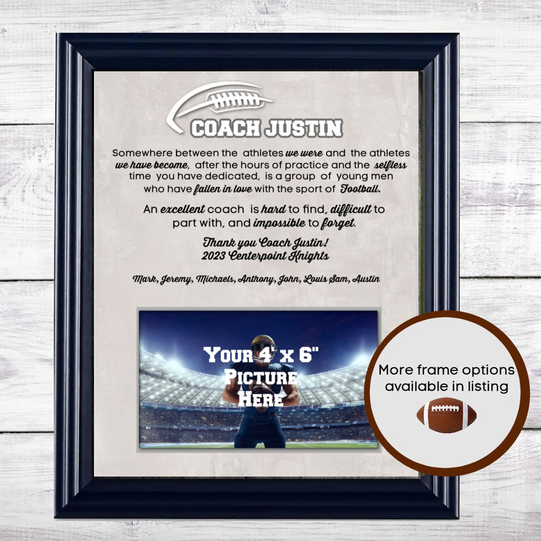 Coach Picture Frame Gift, Gift for Coach, A Good Coach Can Change A ...
