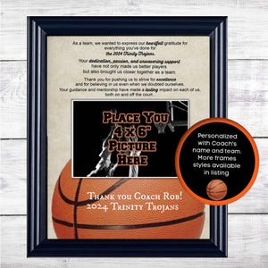 Basketball Team Gift for Coach, Thank You Gift Photo Frame for ...